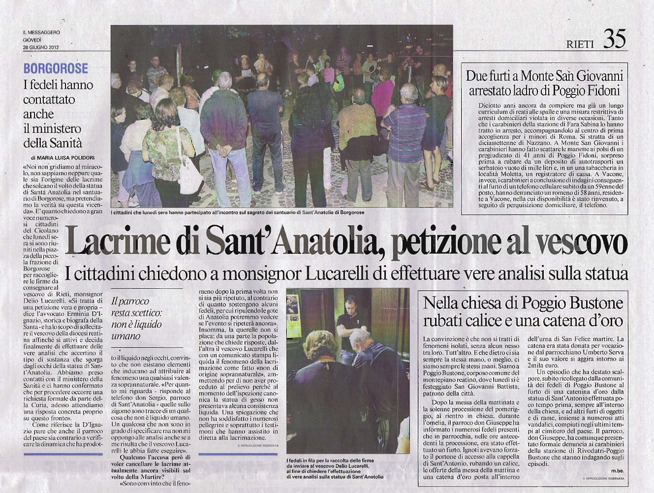Il Messaggero di Rieti — S.ANATOLIA